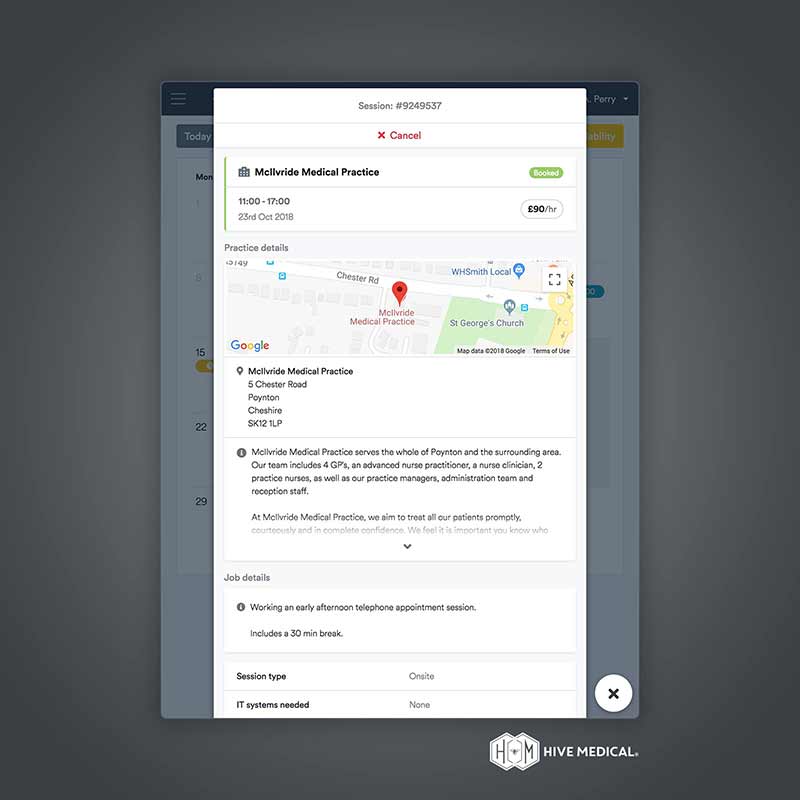 The Hive - Bespoke locum GP booking platform